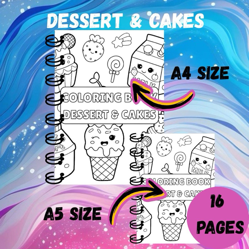 DESSERT & CAKES – Buku Mewarna Untuk Kanak-Kanak, Remaja & Dewasa ...