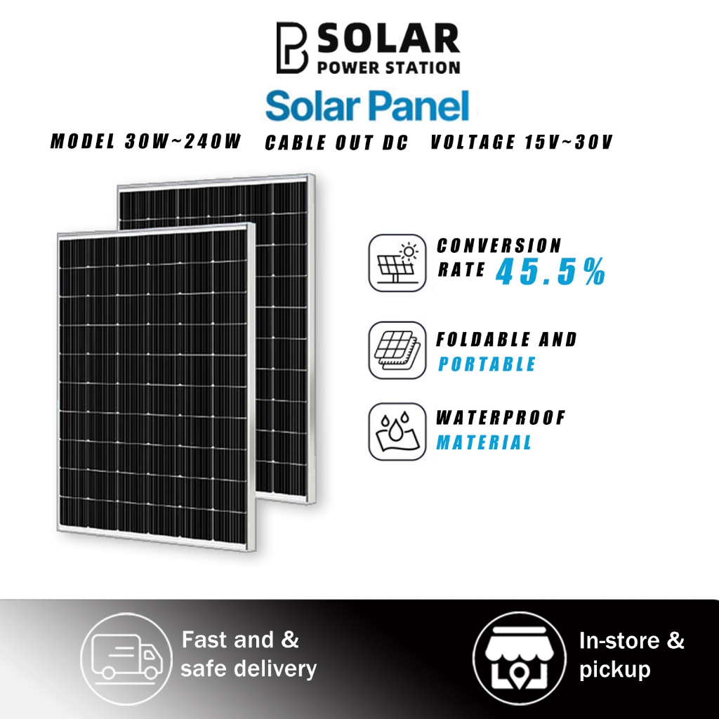 PB SOLAR panel 240w 120w 60w Fast charge Waterproof Portable DC cable ...