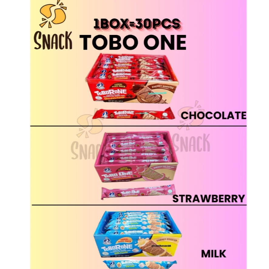 Twinfish Tobo One Wafer Bar [12g x 30pcs] [Milk/Chocolate/Strawberry ...