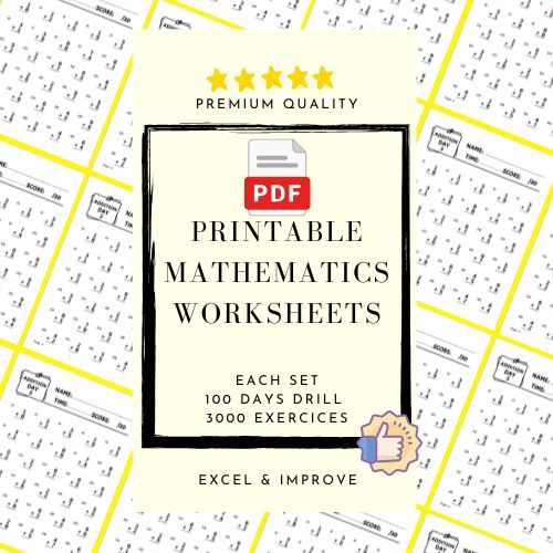 PDF PRINTABLE MATHEMATICS WORKSHEETS | 3000 Questions | Addition ...
