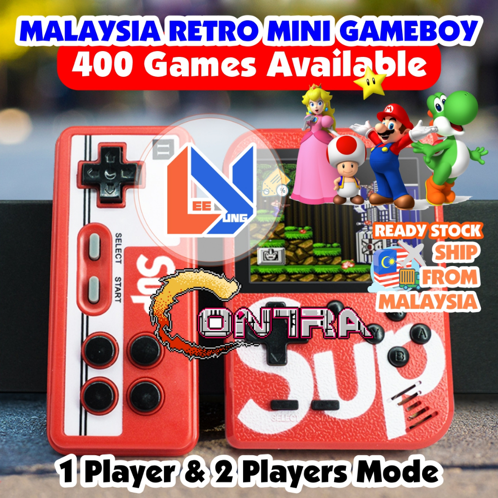 400 Games Classic Gameboy Handheld Console Dual Player 3 Inch Retro FC ...