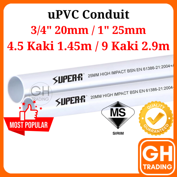 DIY Batang Paip PVC Putih PVC Conduit Pipe Paip Wayar Elektrik Paip ...