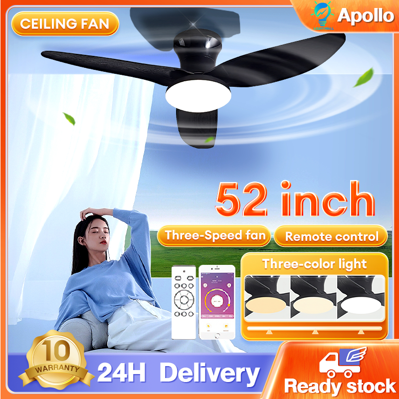 Ceiling Fan with Light Strong Wind 6 Speed Fan Mobile Phone Control ...