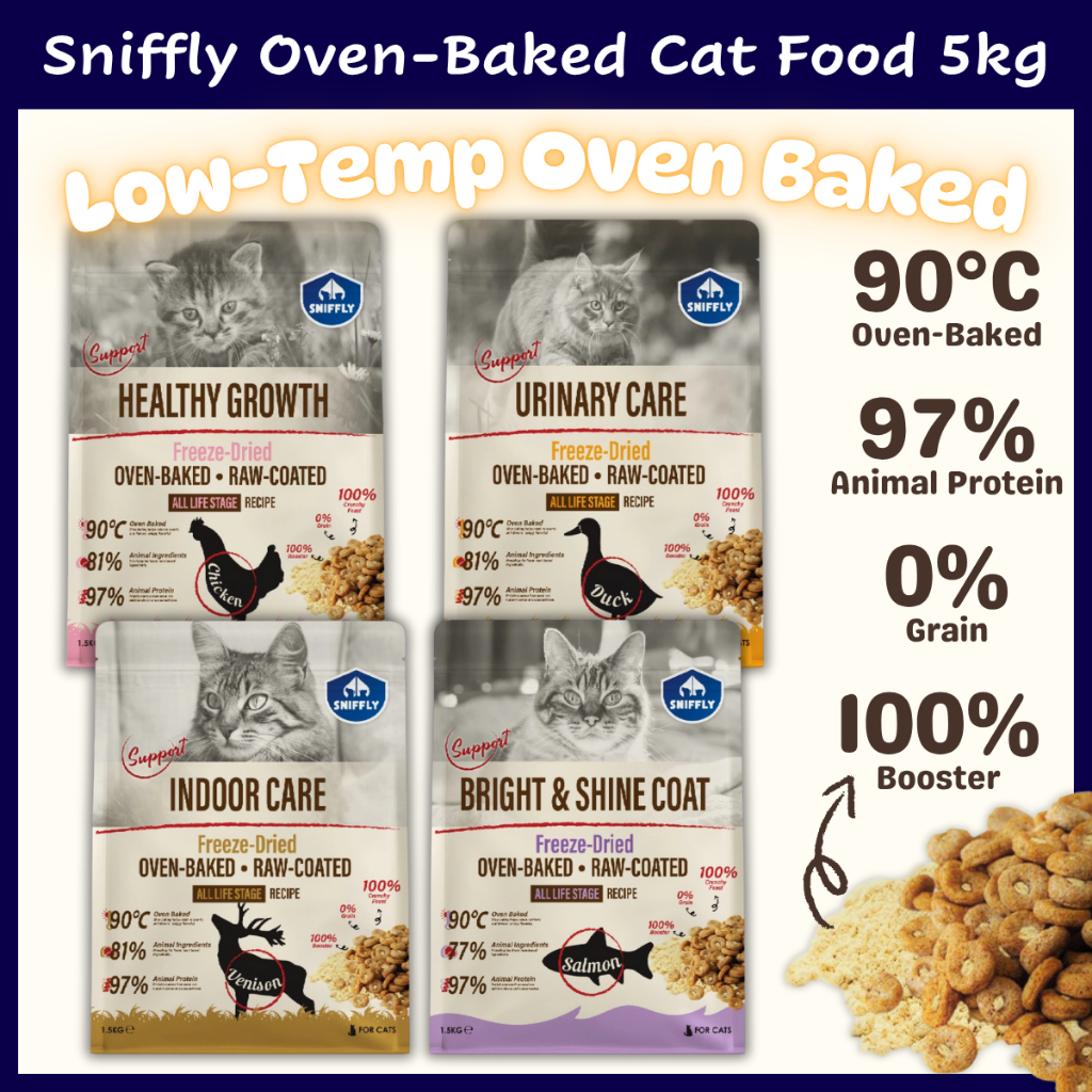 SNIFFLY Premium Oven Baked 5kg Grain Free Urinary Cat Dry Food Booster ...