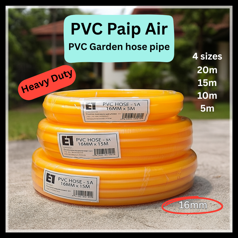 Water Hose PVC/Garden Hose Lawn PVC Pipe/Paip Getah PVC Air | Shopee ...