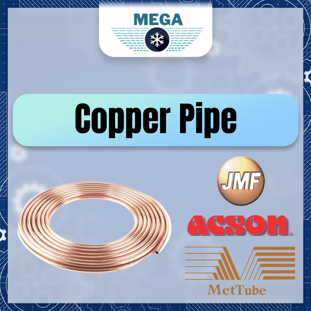 COPPER PIPE ( COPPER TUBE ) THICKNESS 0.61mm JMF / UR / ACSON / METTUBE ...