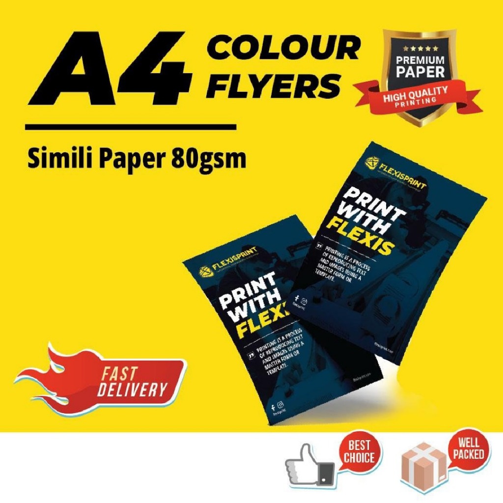 FLYERS PRINTING A4 80GSM SIMILI PAPER | SINGLE SIDE | DOUBLE SIDE ...