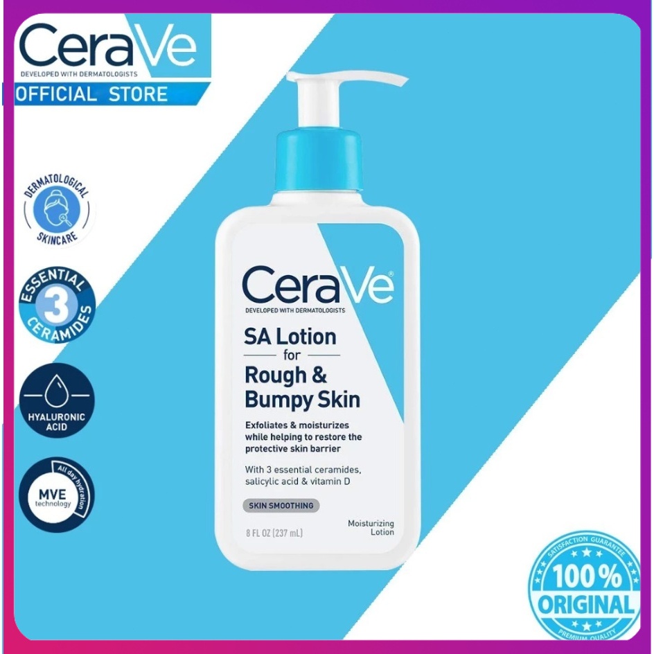 CeraVe SA Lotion For Rough & Bumpy Skin Moisturizing Lotion Exfoliates ...