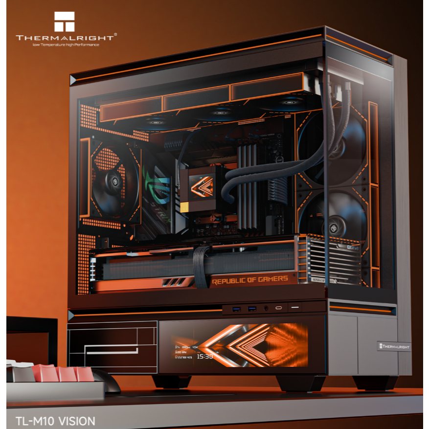 Thermalright TL-M10 VISION RGB TG M-ATX Casing with 6"9 Screen No Fans ...
