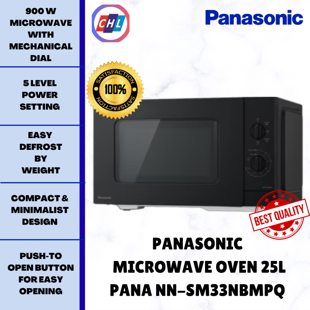 PANASONIC 25L Solo Microwave NN‑SM33NBMPQ – 900W, Easy Dial, Compact ...
