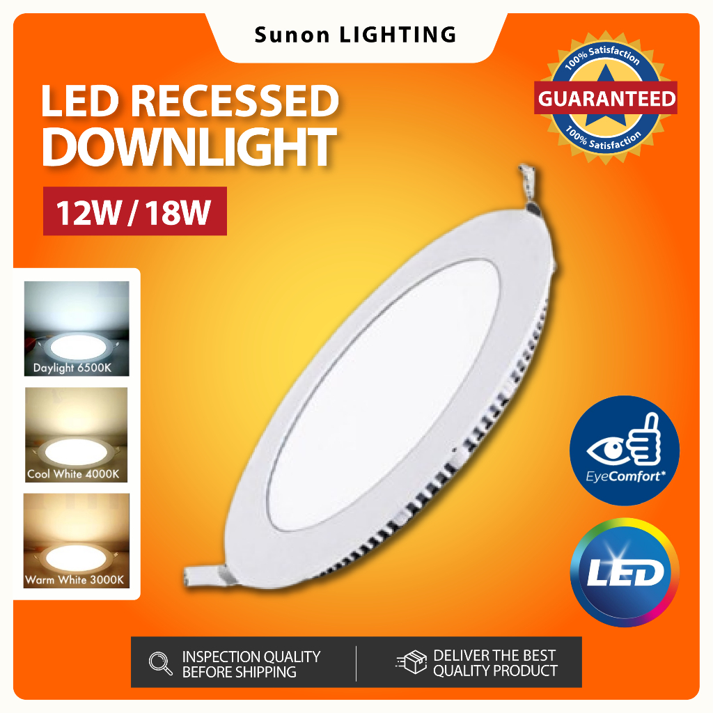Ultra Thin LED Downlight 12W 18W Panel light Recessed Ceiling light ...