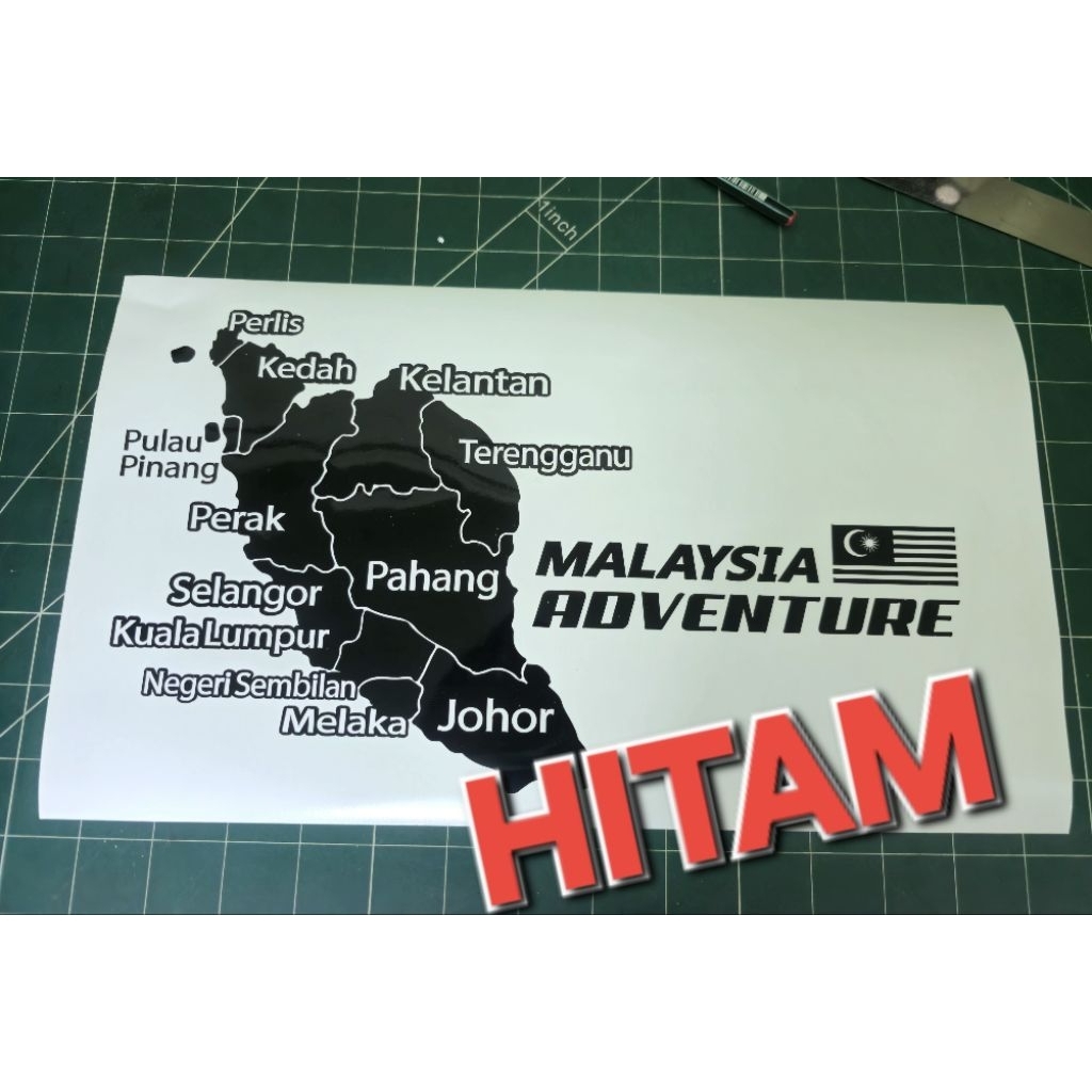 STICKER MALAYSIA MAP, STICKER ADVENTURE UNTUK MOTOR DAN KERETA, BOX ...