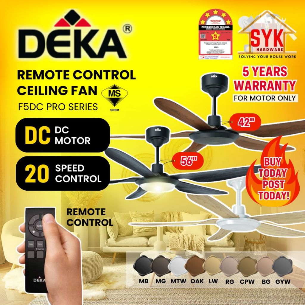 SYK Free Shipping DEKA 56 Inch PRO F5 DC F5 DCL Electric Ceiling Fan ...