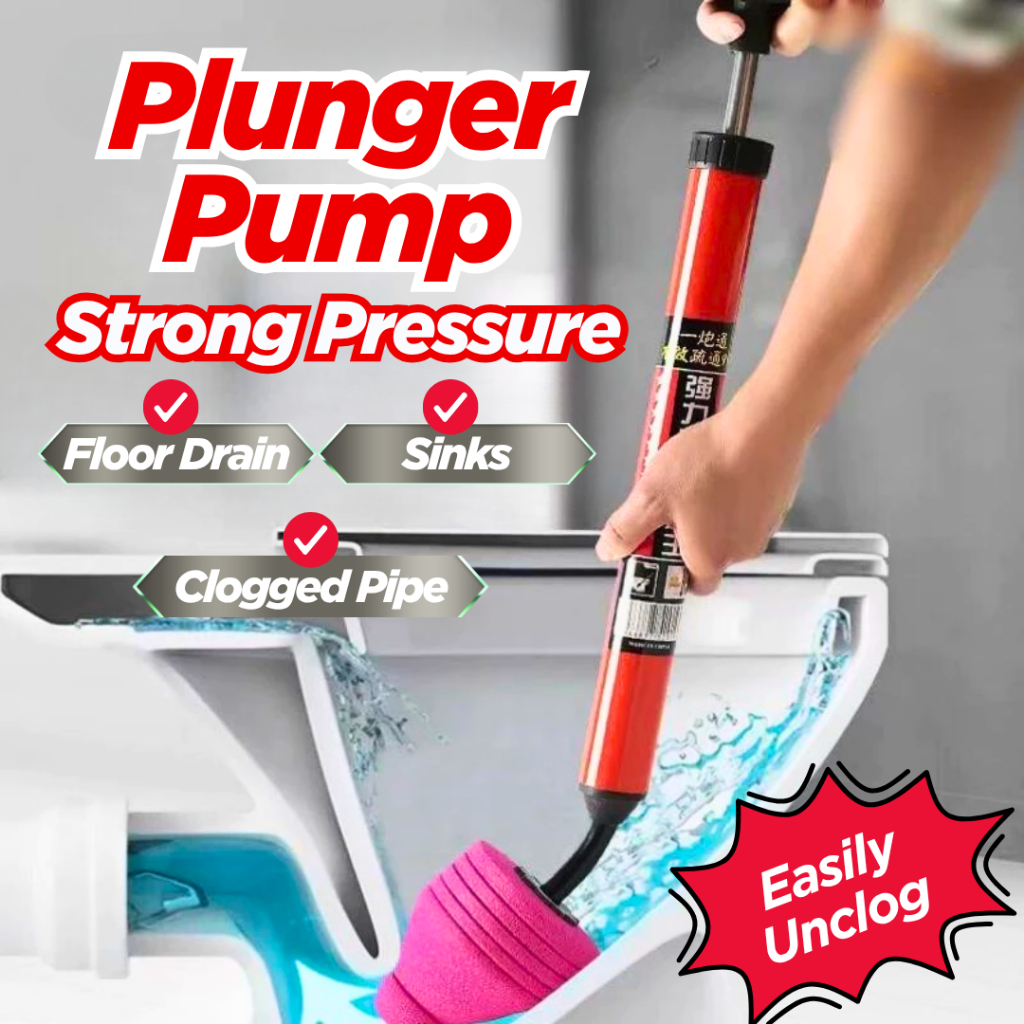 Toilet Plunger Strong Pressure Unclog Pump Pam Tandas Tersumbat 馬桶疏通器 ...