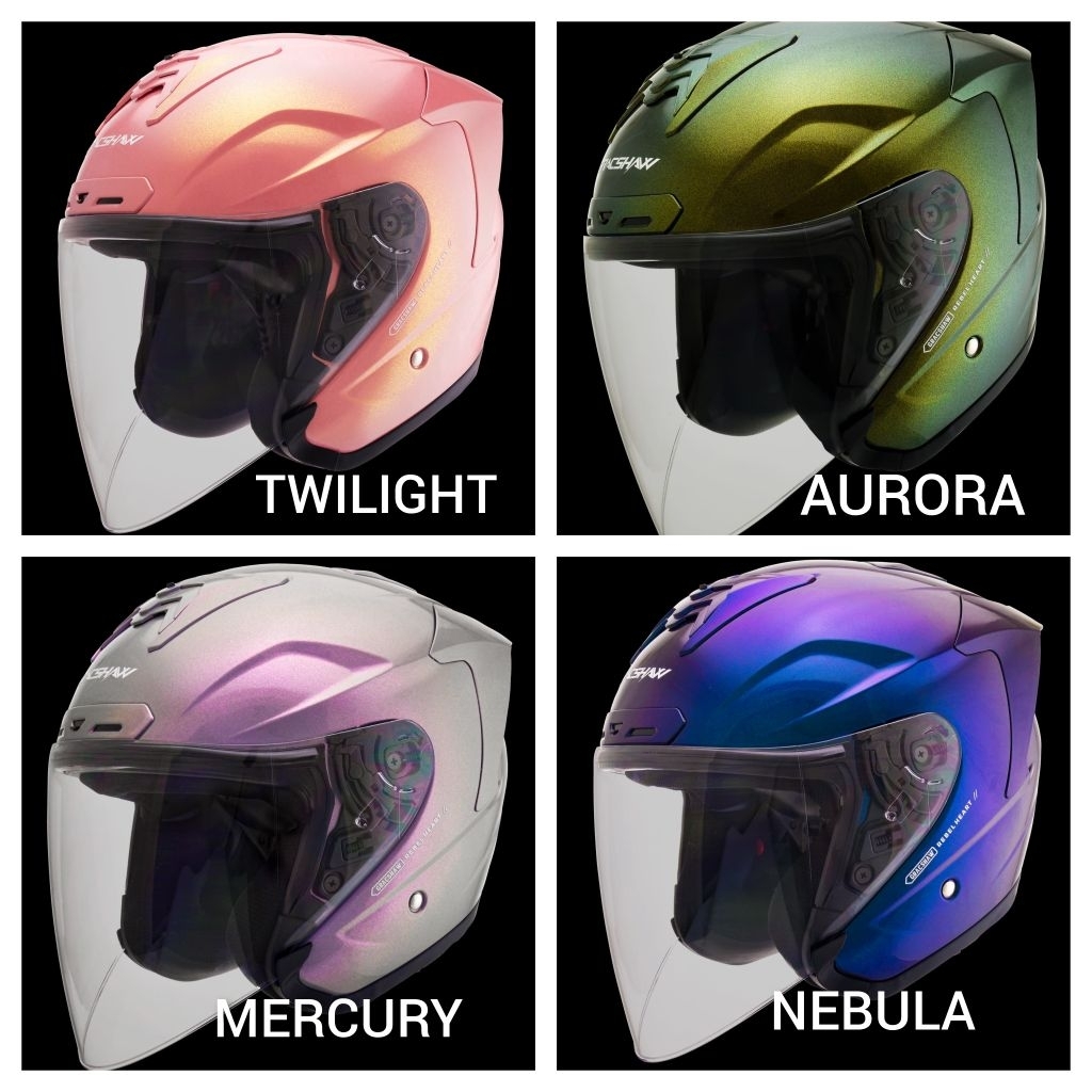 GRACSHAW G838 GAIZER II NEW COLOR MOTORCYCLE OPEN FACE HELMET (SINGLE ...