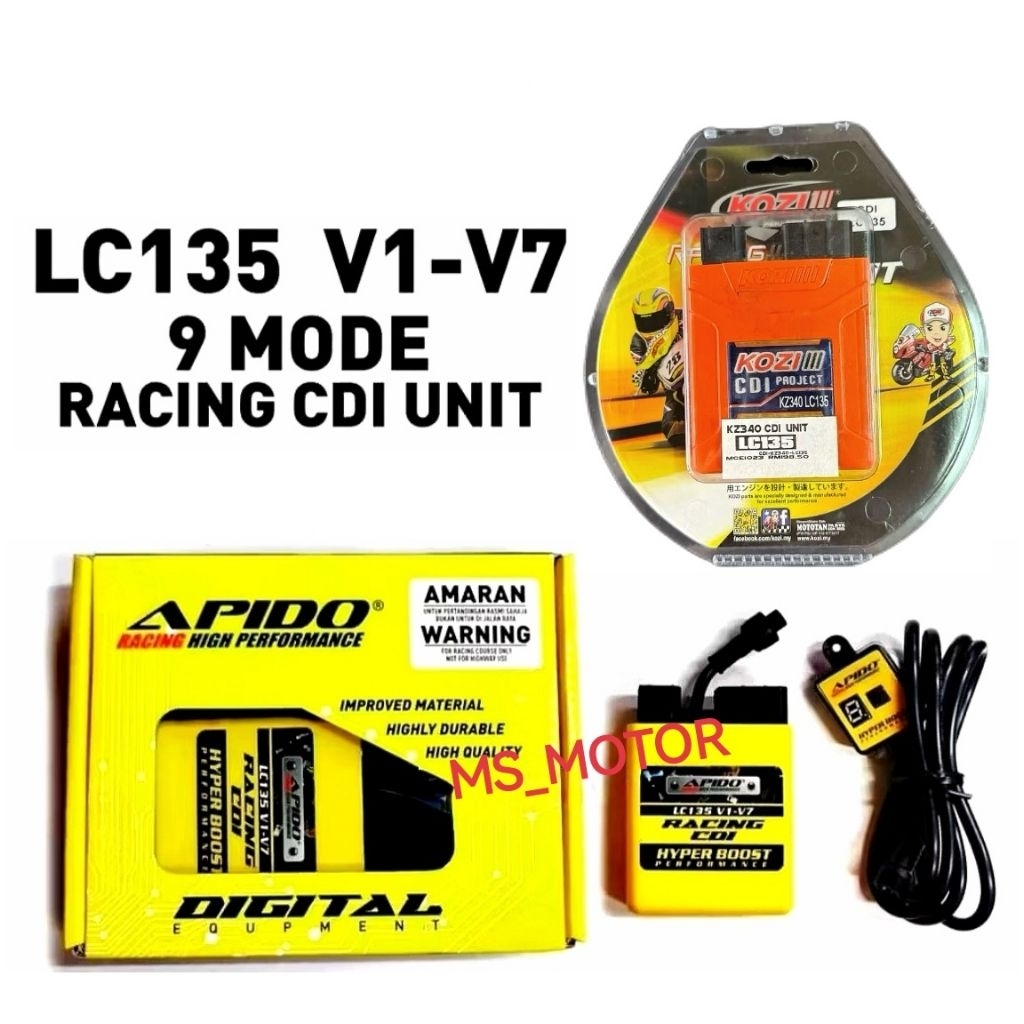 LC135 RACING CDI UNIT APIDO 9 MODE REMOTE & KOZI RACING BUANG CUT LC 135 V1 V2 V3 V4 V5 V6 V7 ...