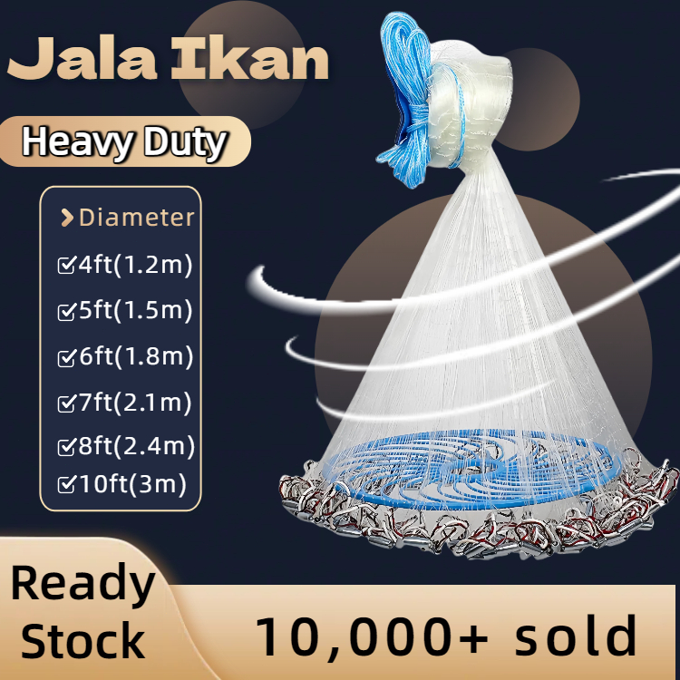 Hand Casting Fish Net Jaring Ikan Frisbee Fishing Net Bubu Ikan Nylon ...