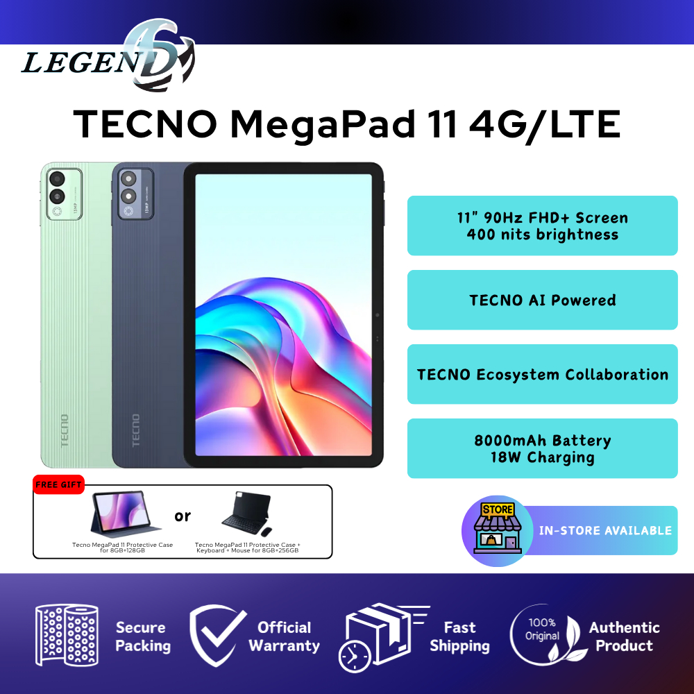 [MY Set] Tecno MegaPad 11 (8GB+128GB | 8GB+256GB) Original Tablet 4G ...