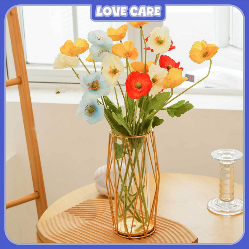 Artificial Flowers Simulation Poppies Gorgeous Silk Artificial Papaver ...