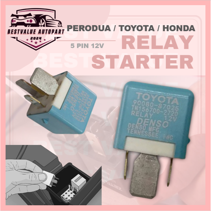 DENSO POWER RELAY FOG LAMP STARTER 12V 5 PIN PERODUA TOYOTA HONDA RELAY ...