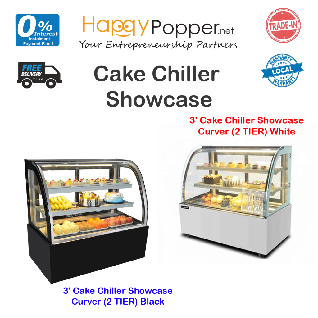 Happypopper Table Top Cake Chiller Showcase Food Chiller Curver 2 Tier ...