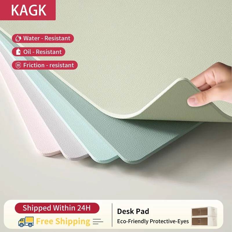 Student Desk Mat Study Computer Desk Mat Leather Simple Solid Color ...