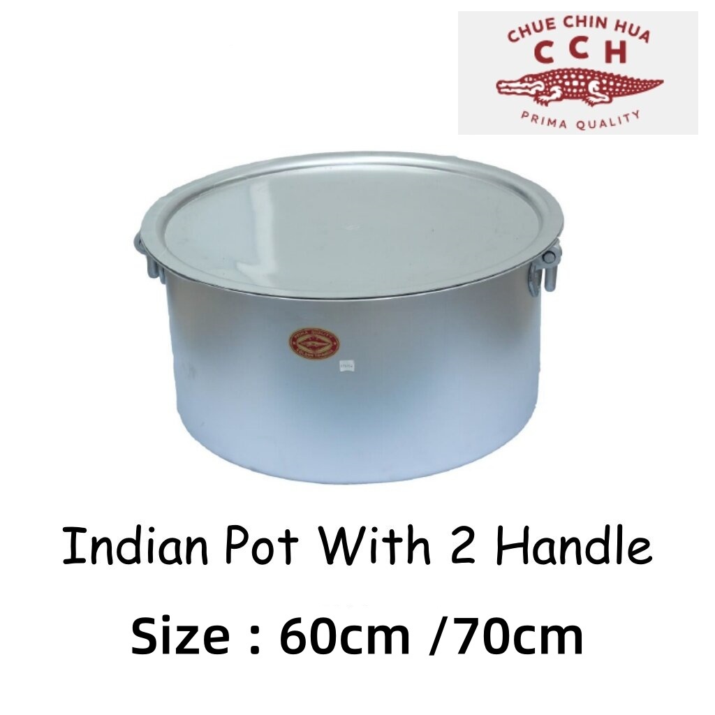 CCH Aluminium Indian Cooking Pot With 2 Handle ( 60cm / 70cm) | Shopee ...