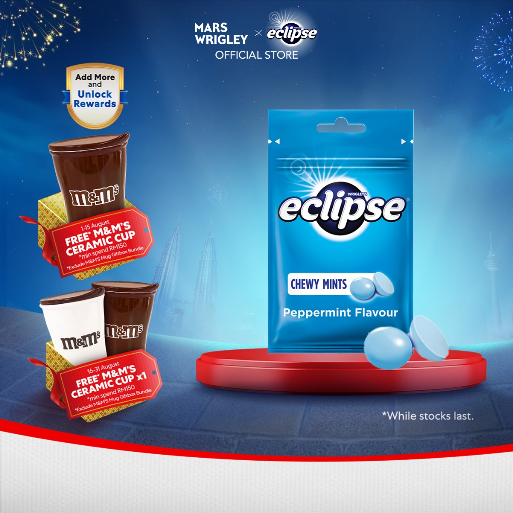 Eclipse Chewy Mints Peppermint Bag 45g Chewy Candy / Intense Freshness ...