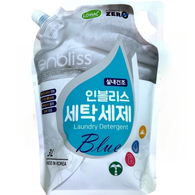 Enbliss Korea Organic Laundry Detergent Refill Pack 3L / 1.8L | Shopee ...