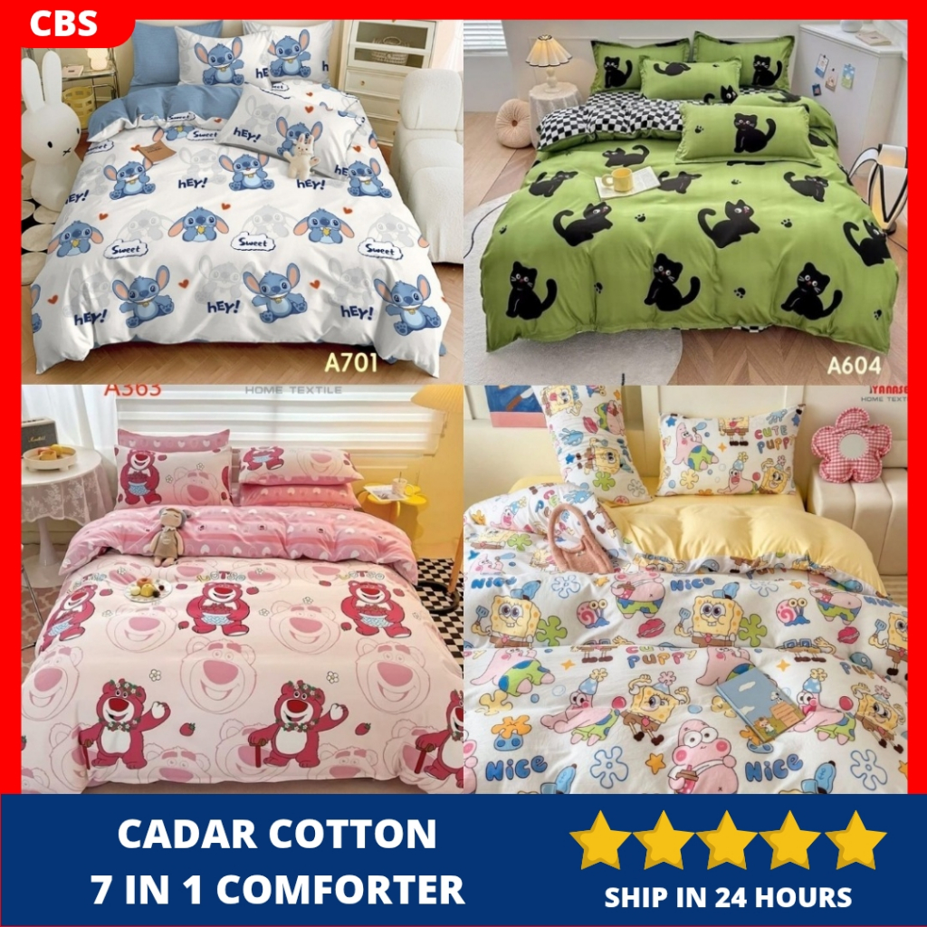 CADAR CARTOON 100% COTTON CORAK 7 IN 1 WITH COMFORTER SOFT COTTON ...