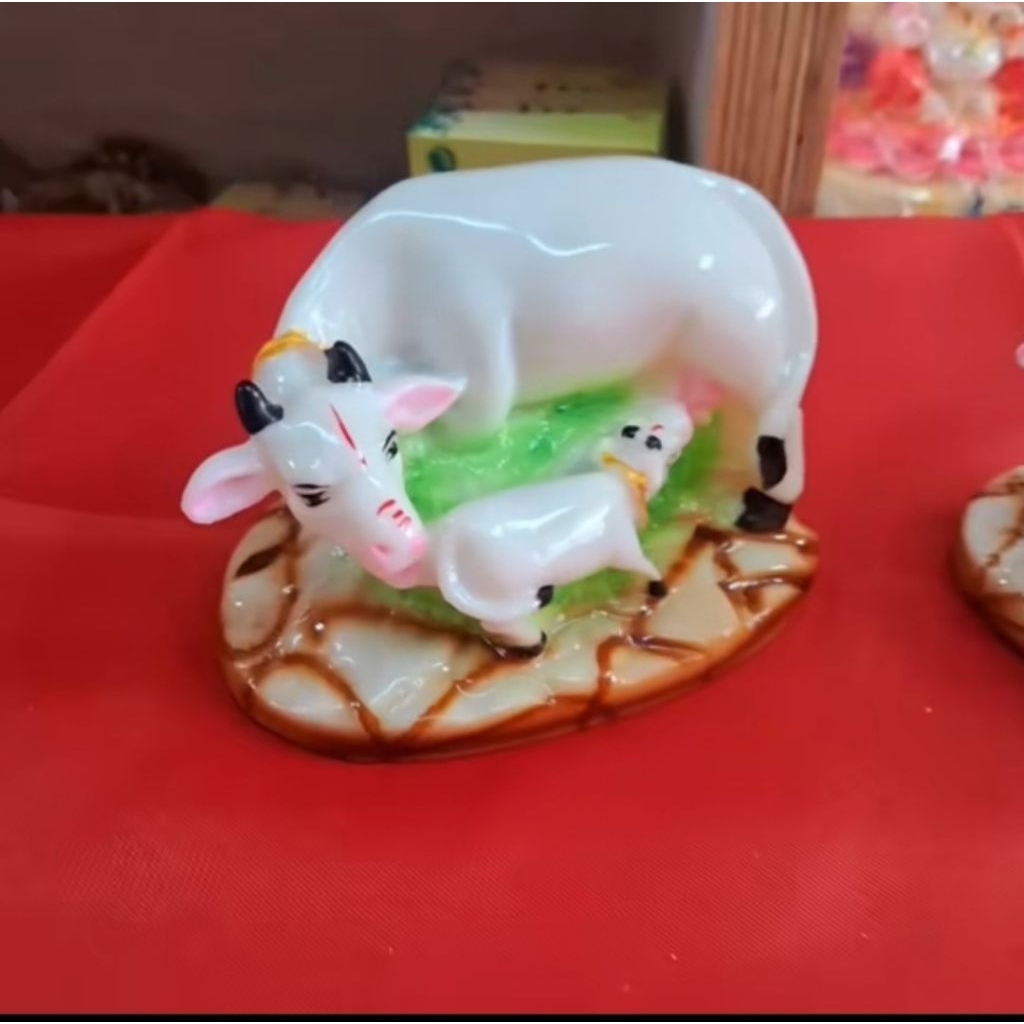 Marble white cow with cafe statue/komatha statue/home decorgift items ...