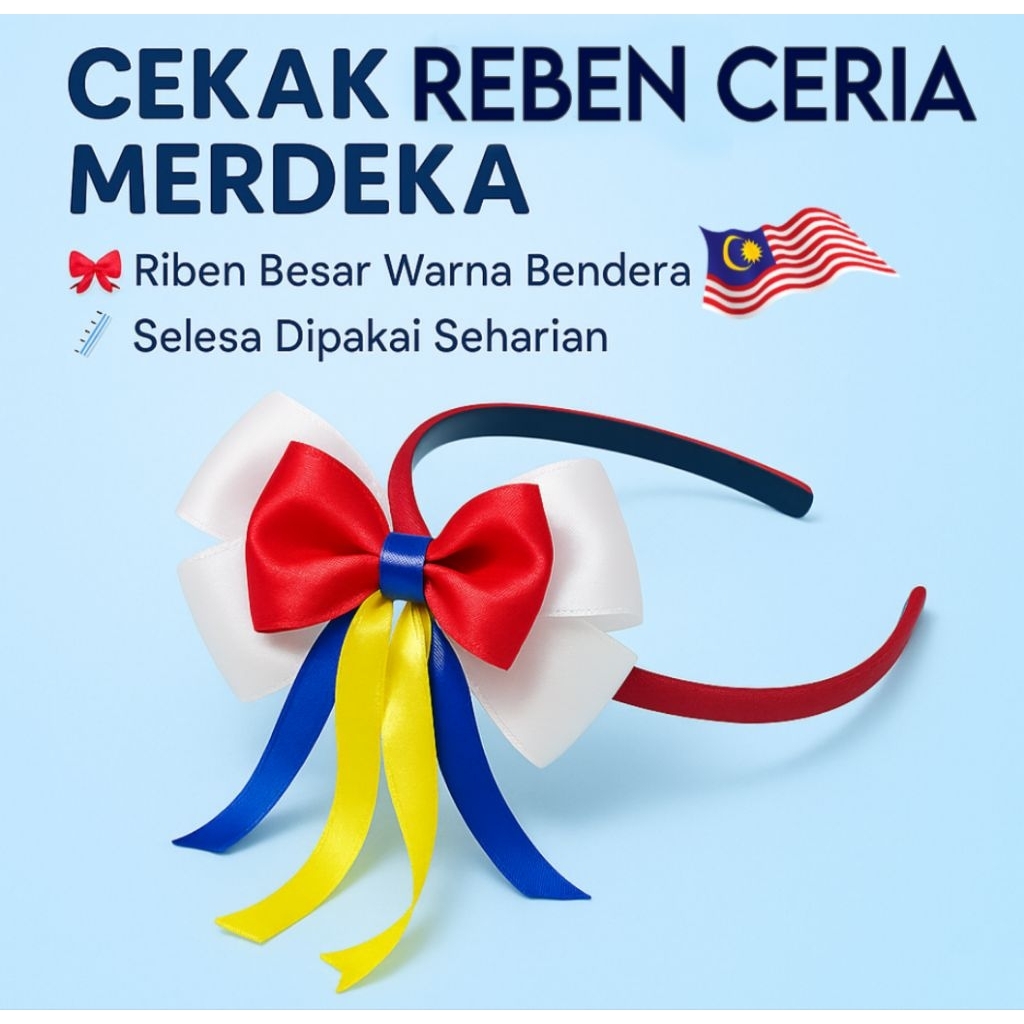 AKSESORI MERDEKA CEKAK REBEN CERIA / HEADBAND RIBBON WARNA BENDERA ...