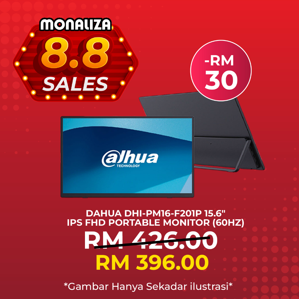 [ PROMOSI 8.8 ] Dahua Portable Monitor DHI-PM16-F201P 15.6" Inch IPS ...