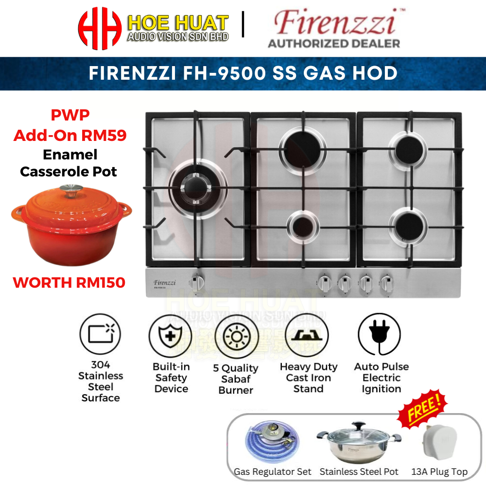 【READY STOCK】Firenzzi FH-9500SS 5 Sabaf Burner Italian Platinum ...