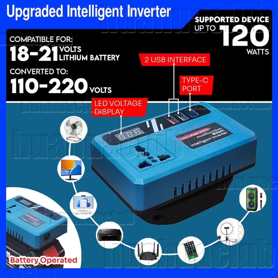 Malaysia ship🔥Portable Power Inverters for 20V Battery Inverter 20v to ...