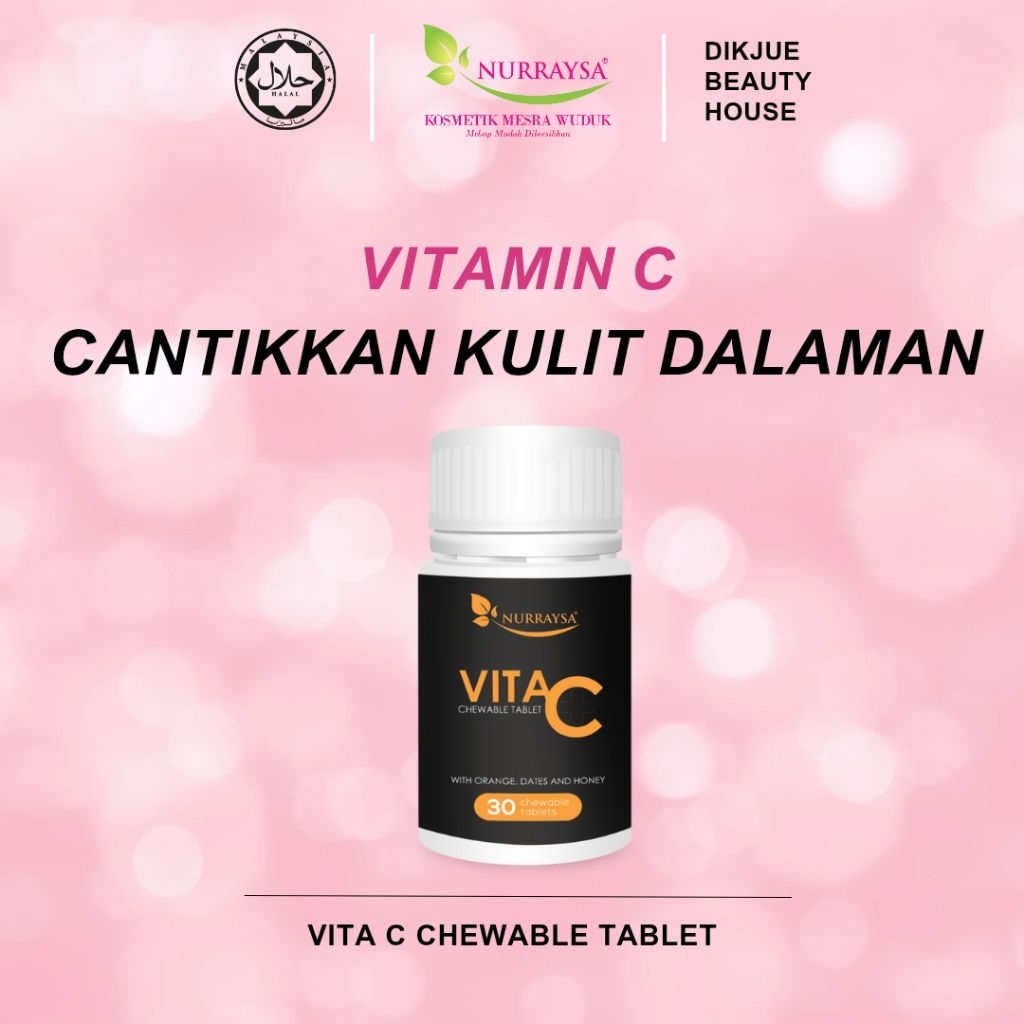 NURRAYSA Vita C Chewable Tablet Vitamin Kulit Cantik Vit c Kanak-Kanak ...
