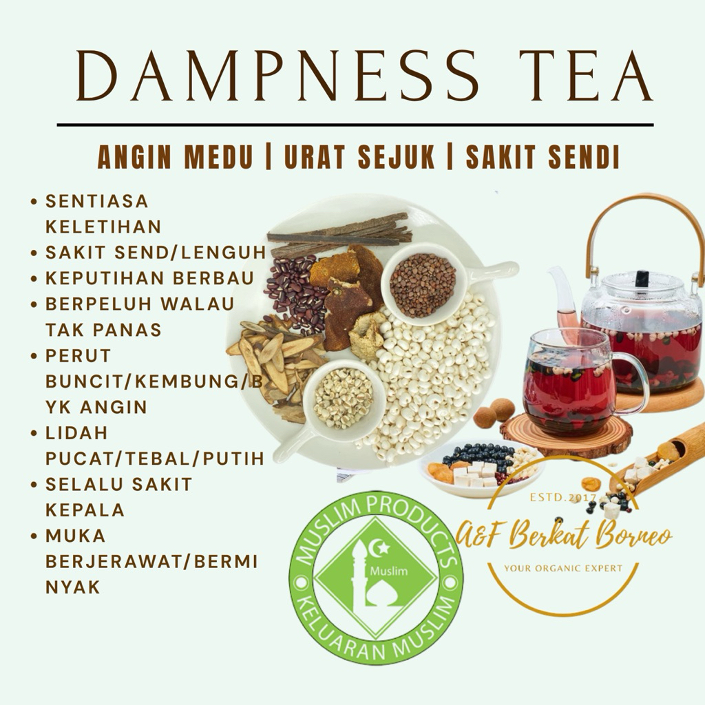 DAMPNESS TEA [ 15 UNCANG] ANGIN MEDU/LENDIR BADAN/GEMUK AIR/MUKA SEMBAB ...