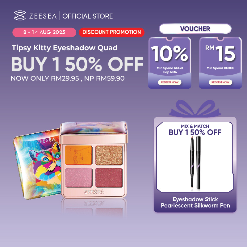 ZEESEA Tipsy Kitty Eyeshadow Quad | Shopee Malaysia