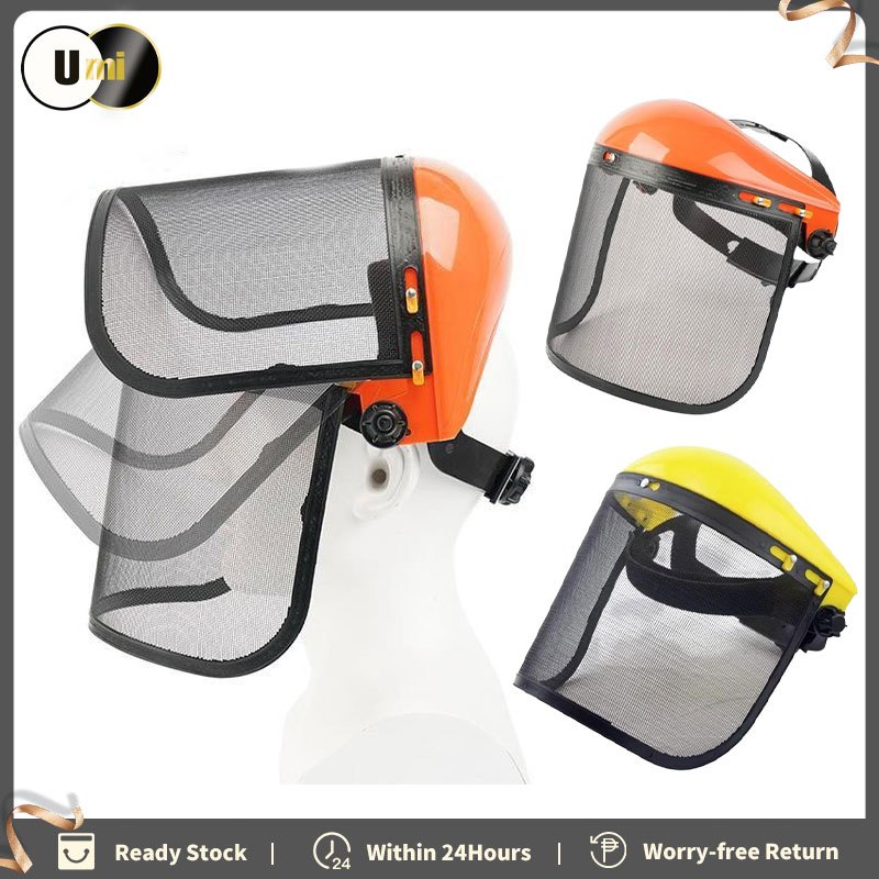 Safety Head-Mounted PVC Protective Mask With Full Face Mesh Protective ...