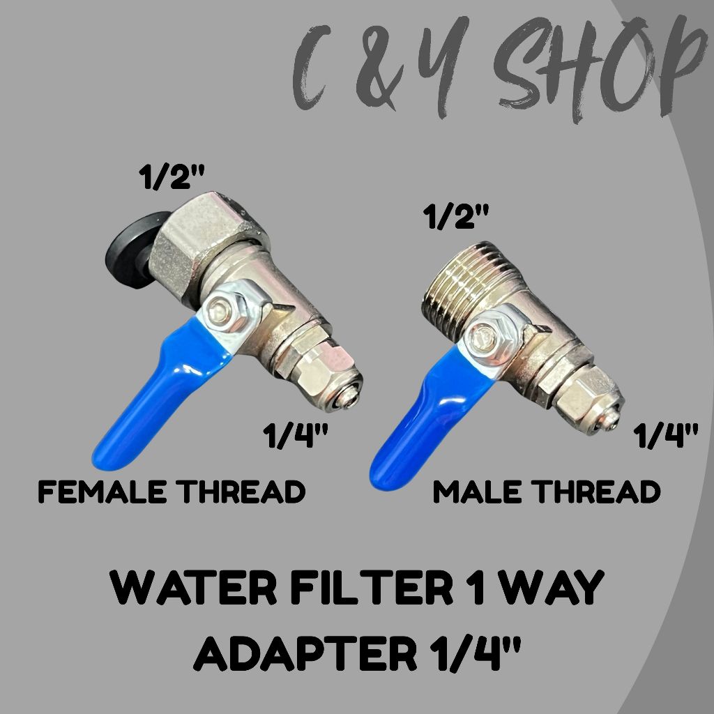 Water Filter Adapter 1/2 to 1/4 Inch Brass Feed Water Adapter Ball ...