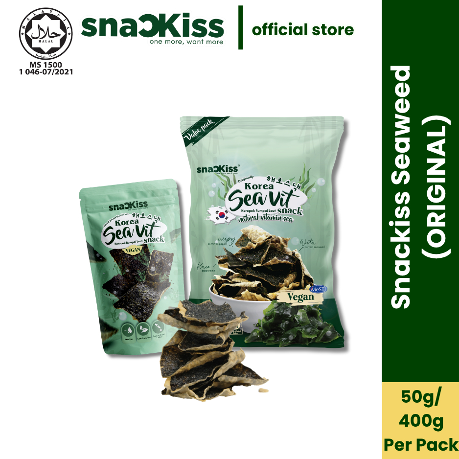 Snackiss Seaweed Halal Korean Snacks | Snek Halal Rumpai Laut Rangup Original & Vegan friendly ...