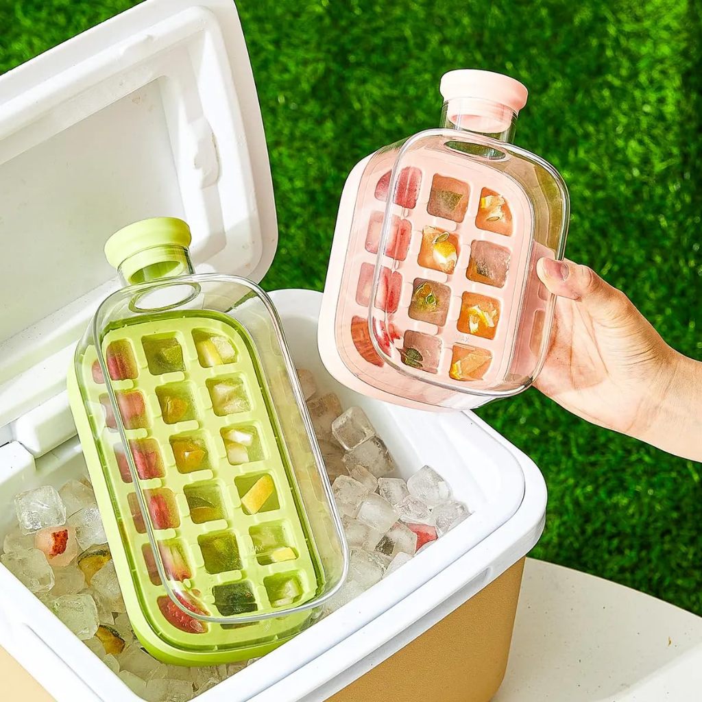 Botol Ais Musim Panas 2-dalam-1 dengan Penutup & Bekas | 2-in-1 Ice ...