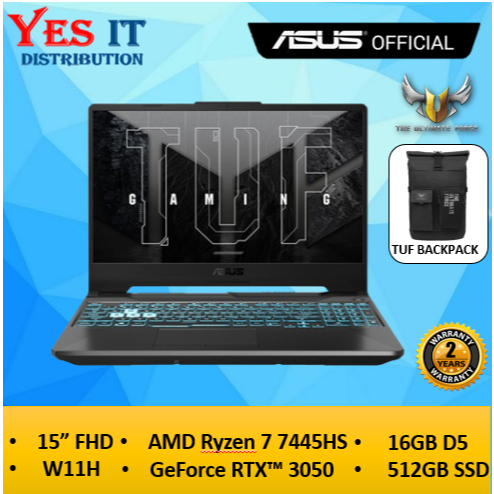 ASUS TUF Gaming A15 (FA506N-CGHN069W) ( RYZEN 7-7445HS / 16GB DDR5 5600 ...