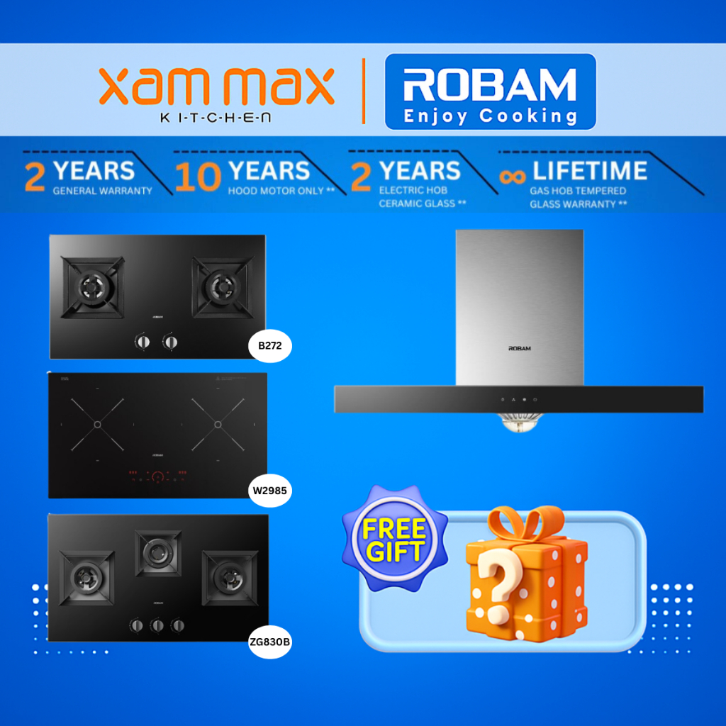 ROBAM Package Cooker Hood (A851) + Gas Hob (B272 / W2985 / ZG830B ...
