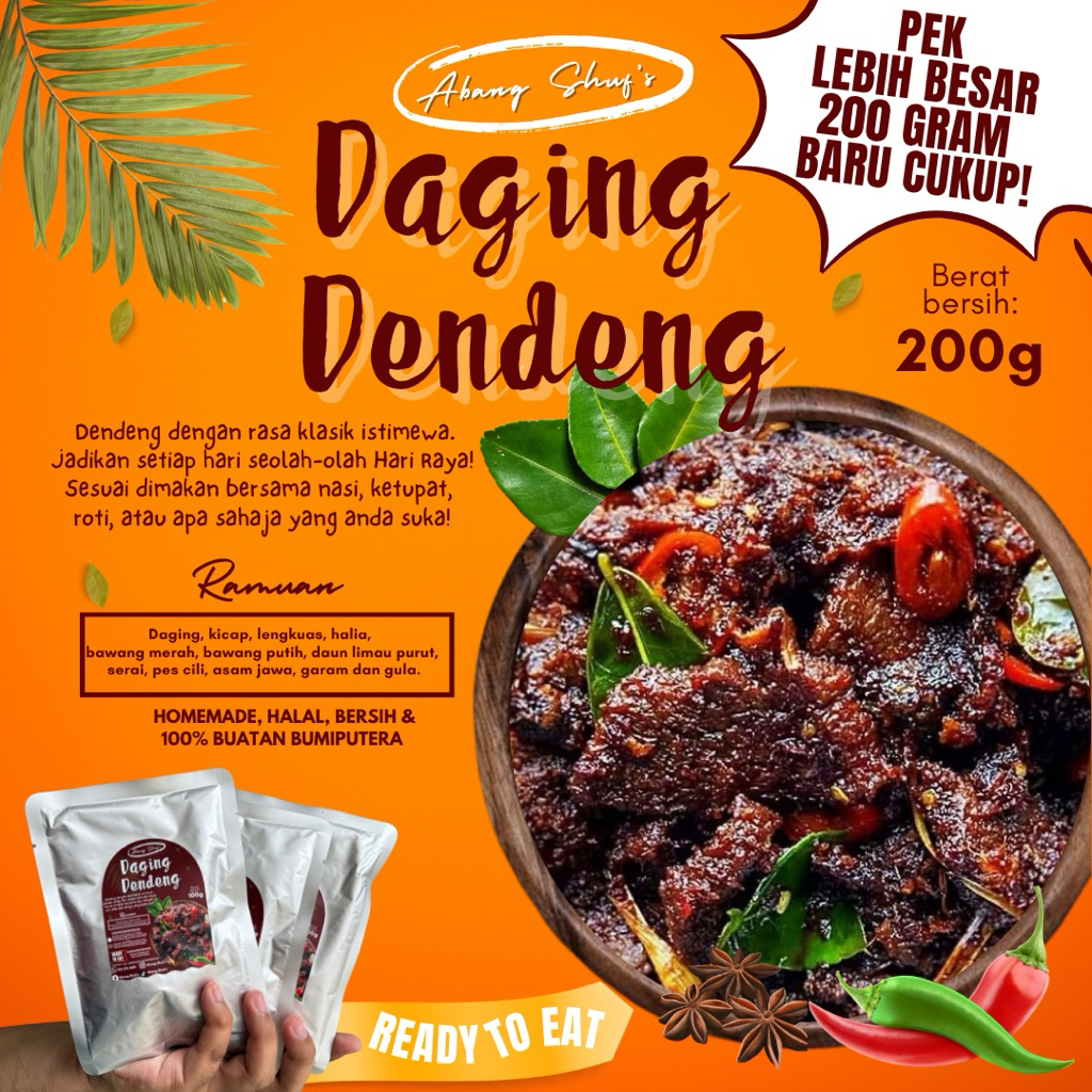 Daging Dendeng by Abang Shuf’s Ready to Eat Retort 200g | Shopee Malaysia