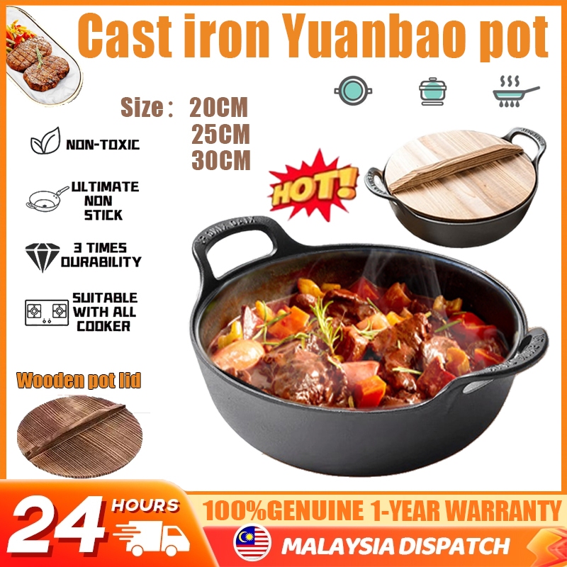 Cast Iron Ingot Pot Thickened Double Ear Stew Pot Soup Pot Household ...