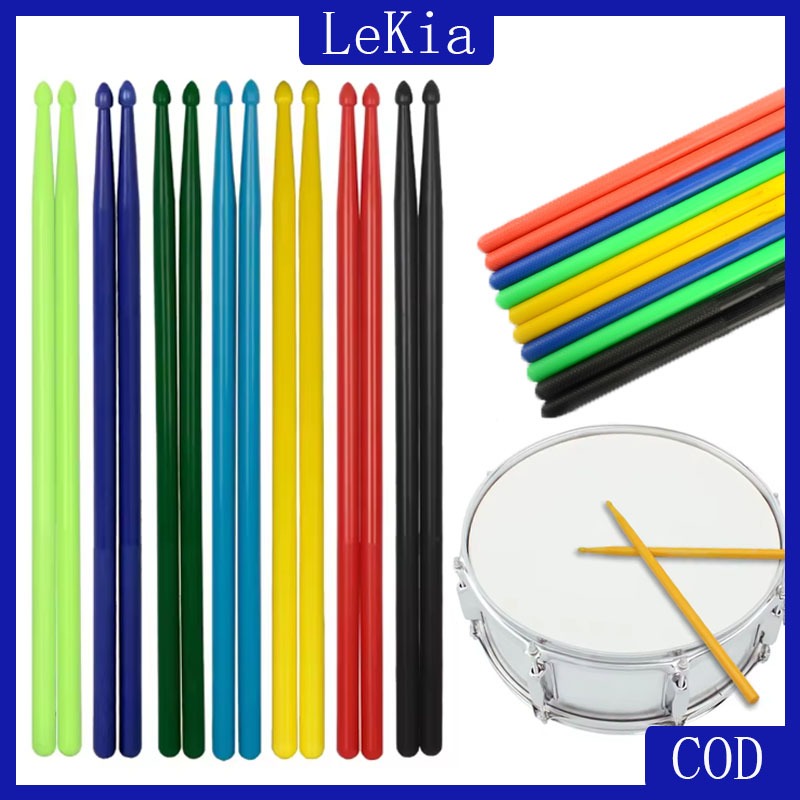 1 Pair 5A Nylon Drumsticks Colorful Plastic Drum Sticks with Non-Slip ...