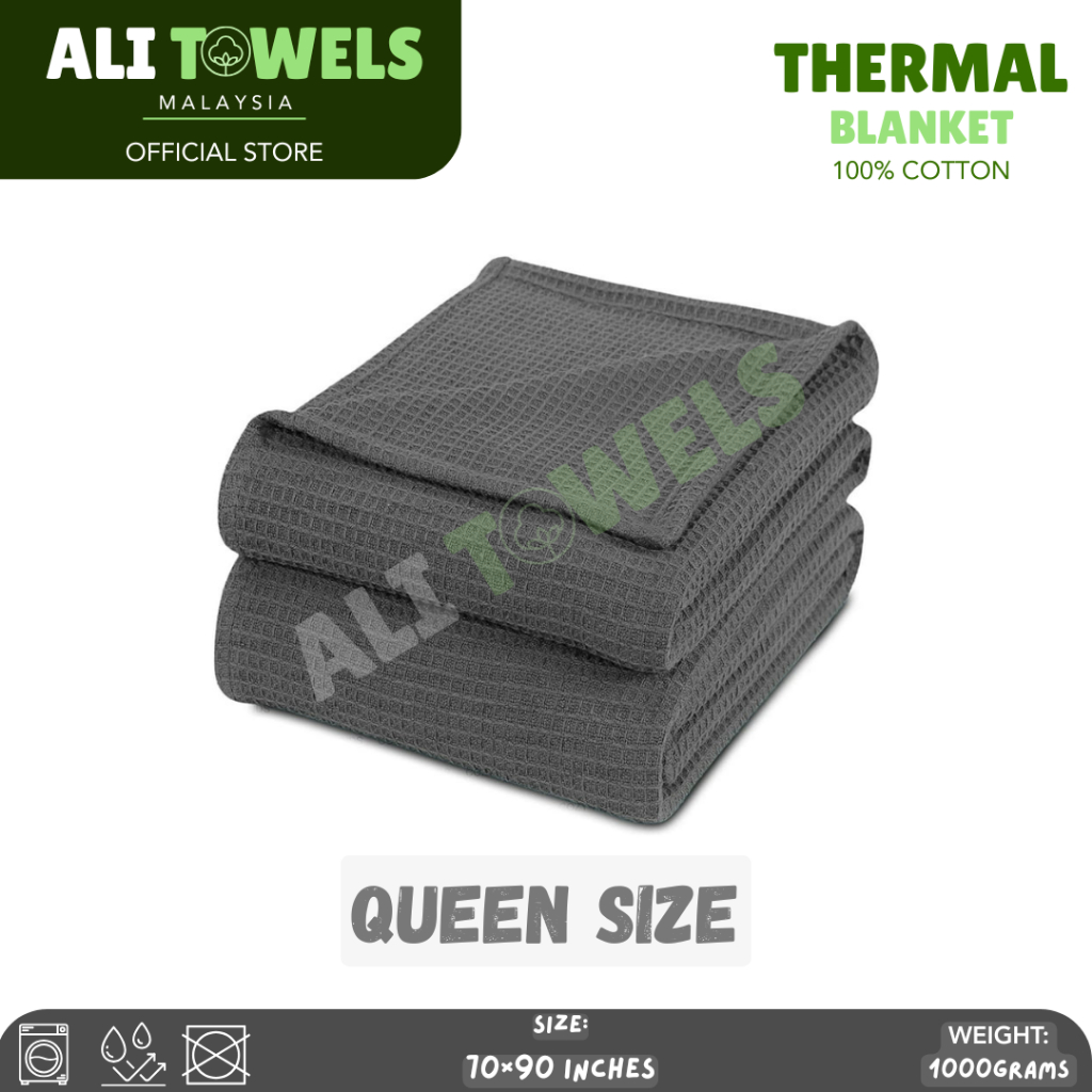 AT Waffle Design Thermal Blanket 100% Combed Cotton Selimut Hospital ...