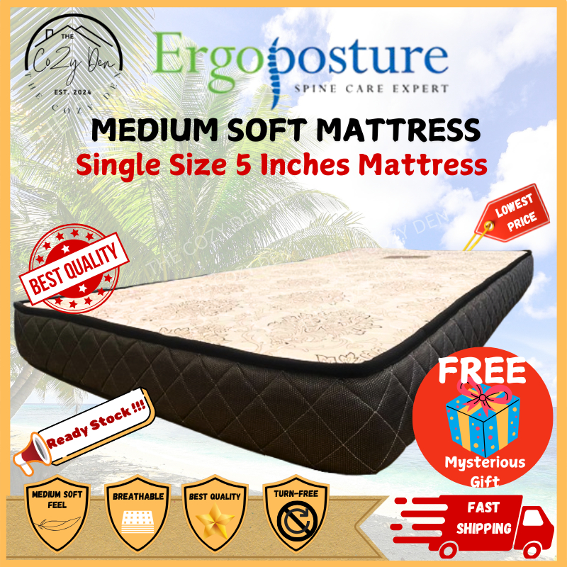 [Best Quality]Ergoposture Medium Soft Single/Super Single Mattress(5 ...