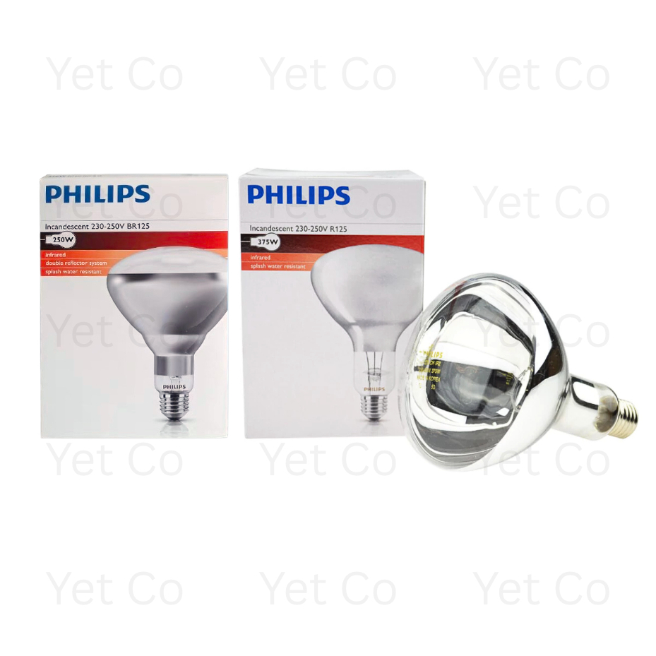 Philips Infrared R125 250w/375w Clear Industrial Heat E27 230-250v Bulb ...